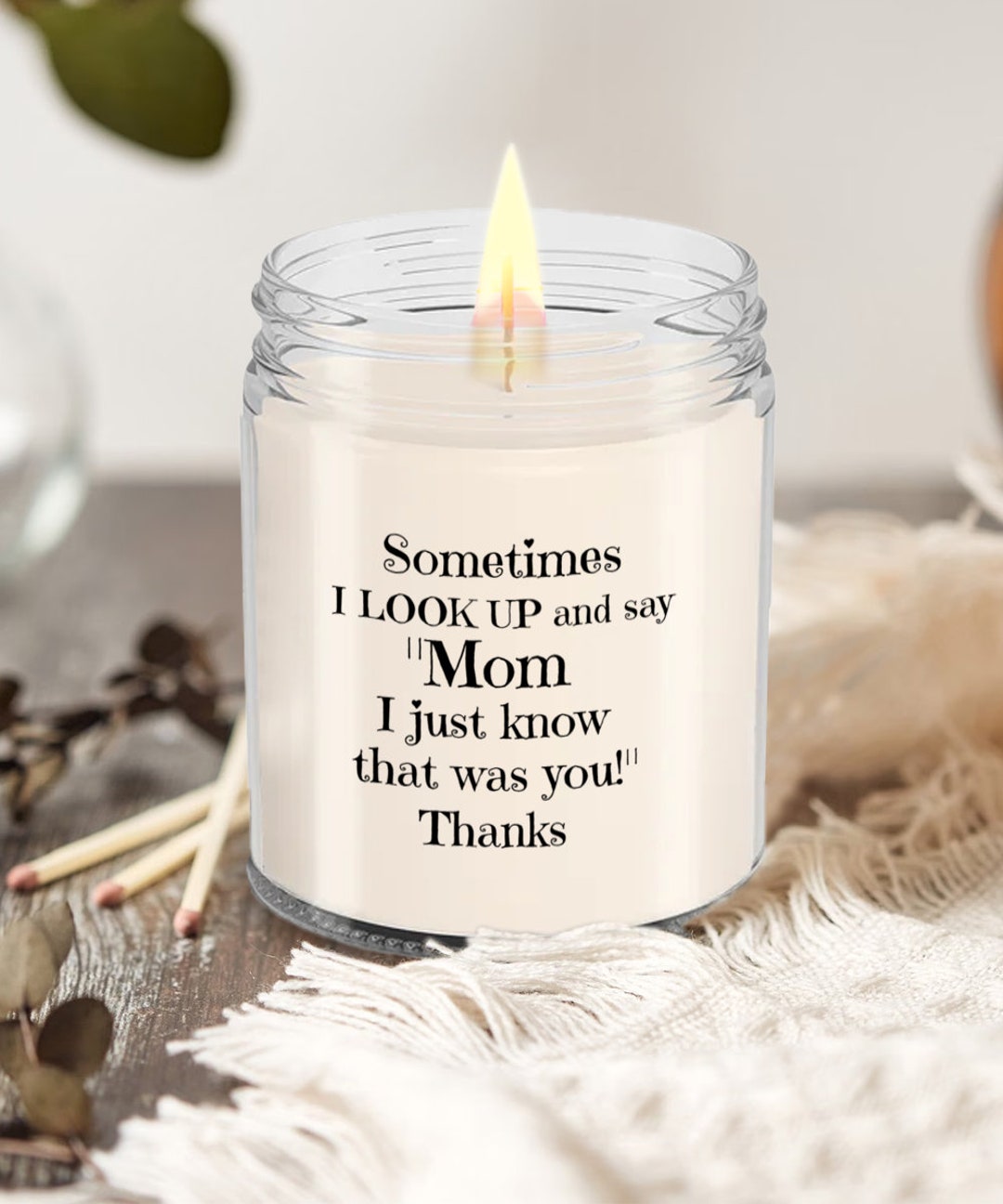Love and Remembrance Candle, Loss of Mom, Condolence Gift, Remembering ...