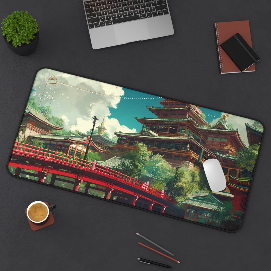 Cozy Japanese House Style Desk Mat, Gaming Mouse Pad, Desk Decoration ...
