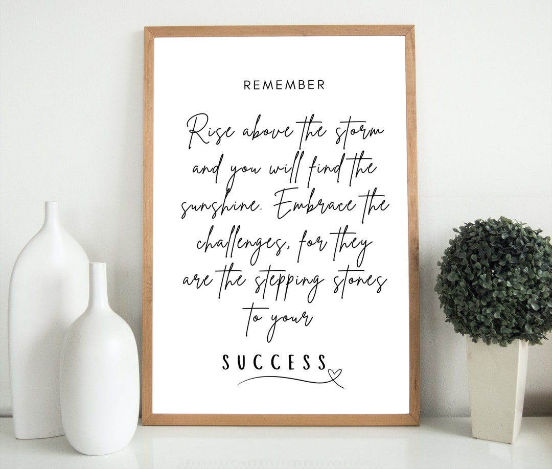 RISE ABOVE Inspirational Quotes Digital Prints Motivational Wall Art ...