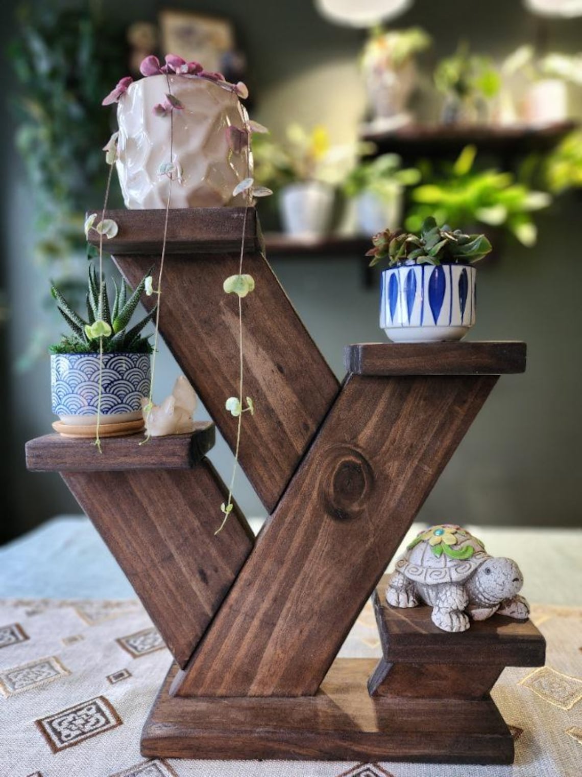 Rustic Branch Style Plant Stand Solid Wood Display - Etsy