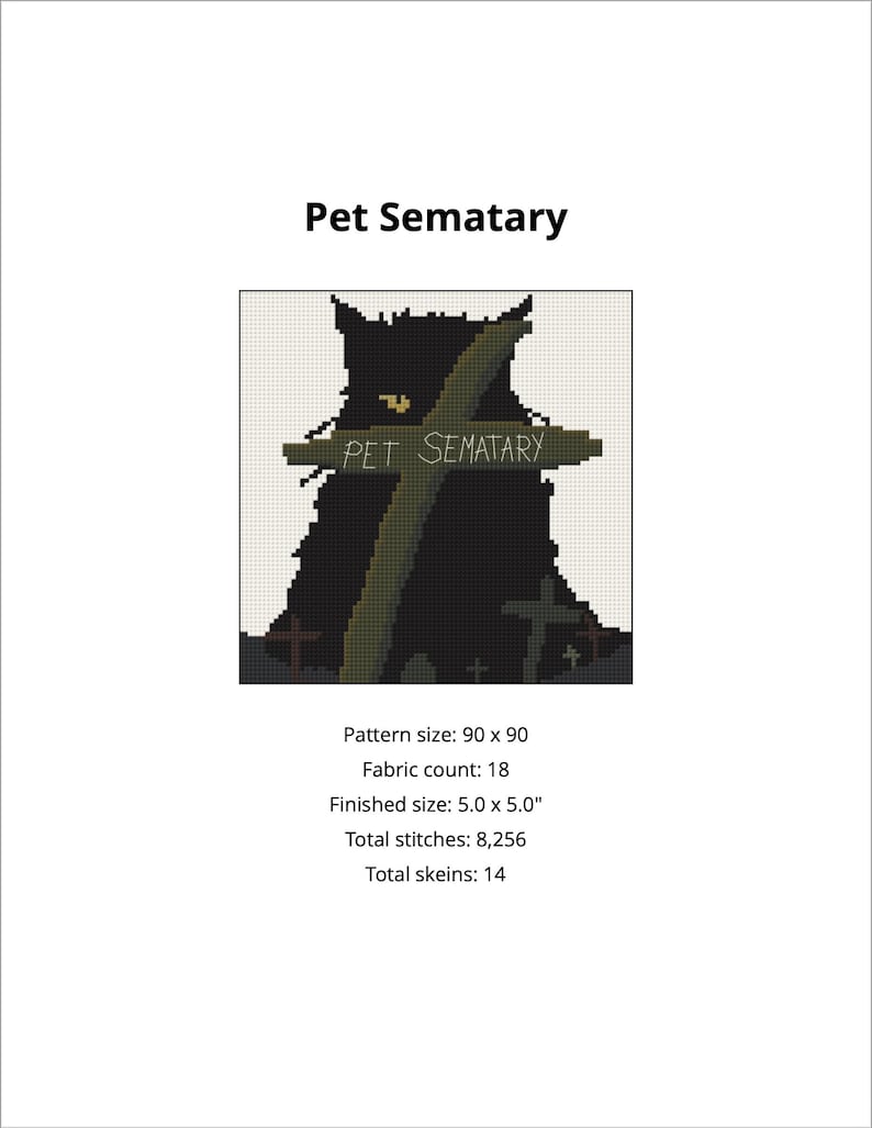 Pet Sematary Cross Stitch Pattern - Etsy