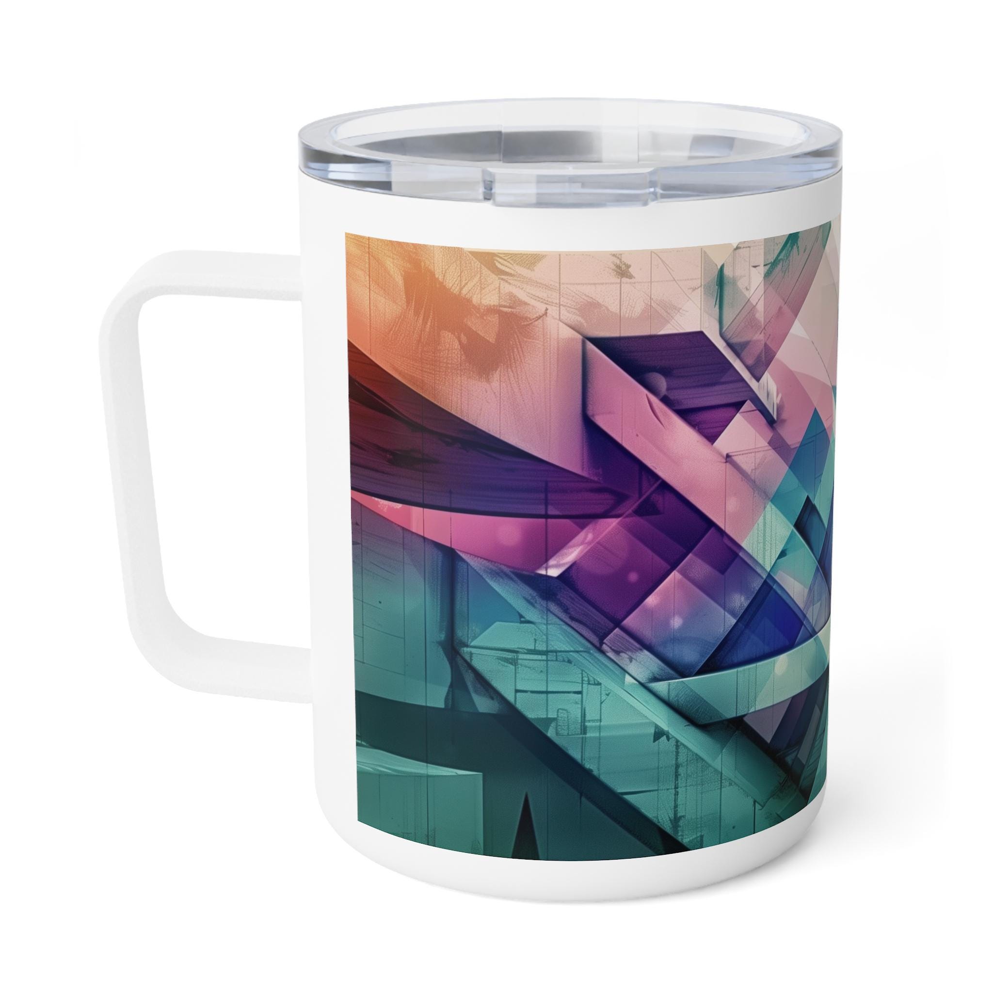 Block Shape 3D Wall Urban Pop Art Insulated Travel Mug, Artist Drafting ...
