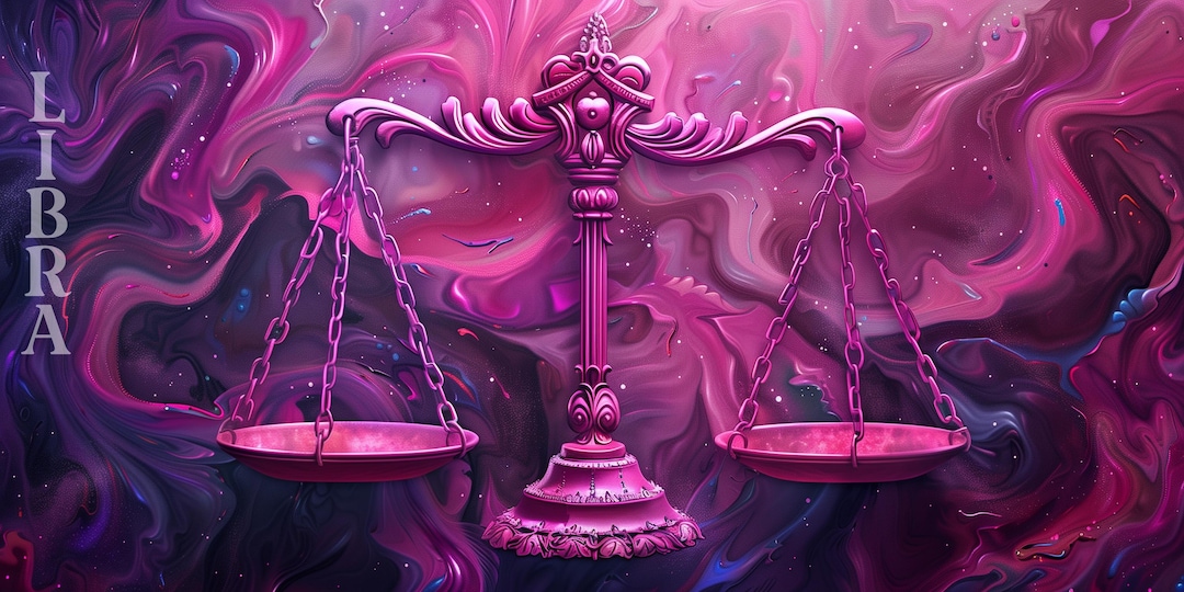Libra Astrological Artwork Coffee Mug, Libra Scales Sign Cup, Astrology ...