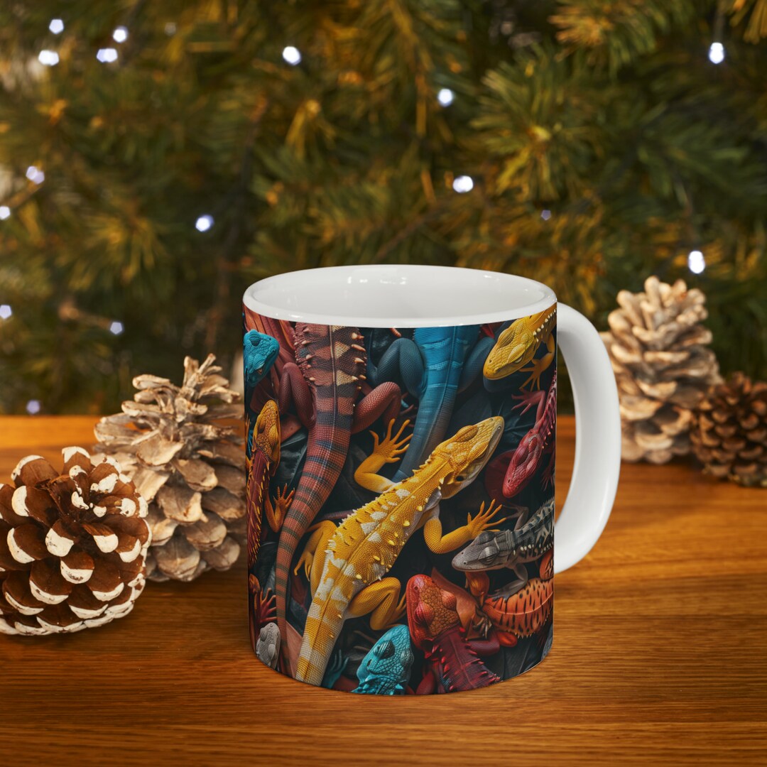 Multi Colored Lizards Mug, Reptiles Mug, Lizard Mug, Colorful Mug ...