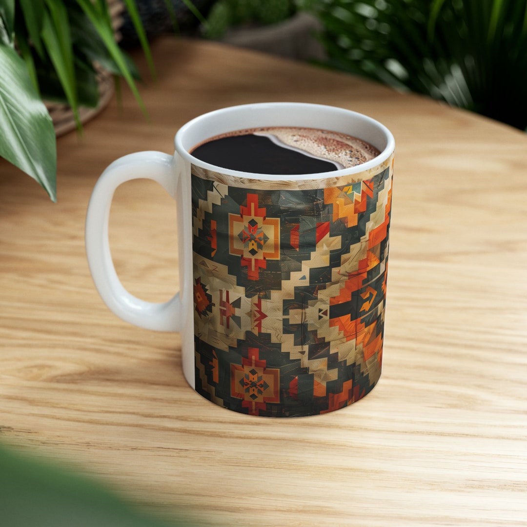 Aztec Rug Mug, Native American Mug, Art Installation Mug, Western Mug ...