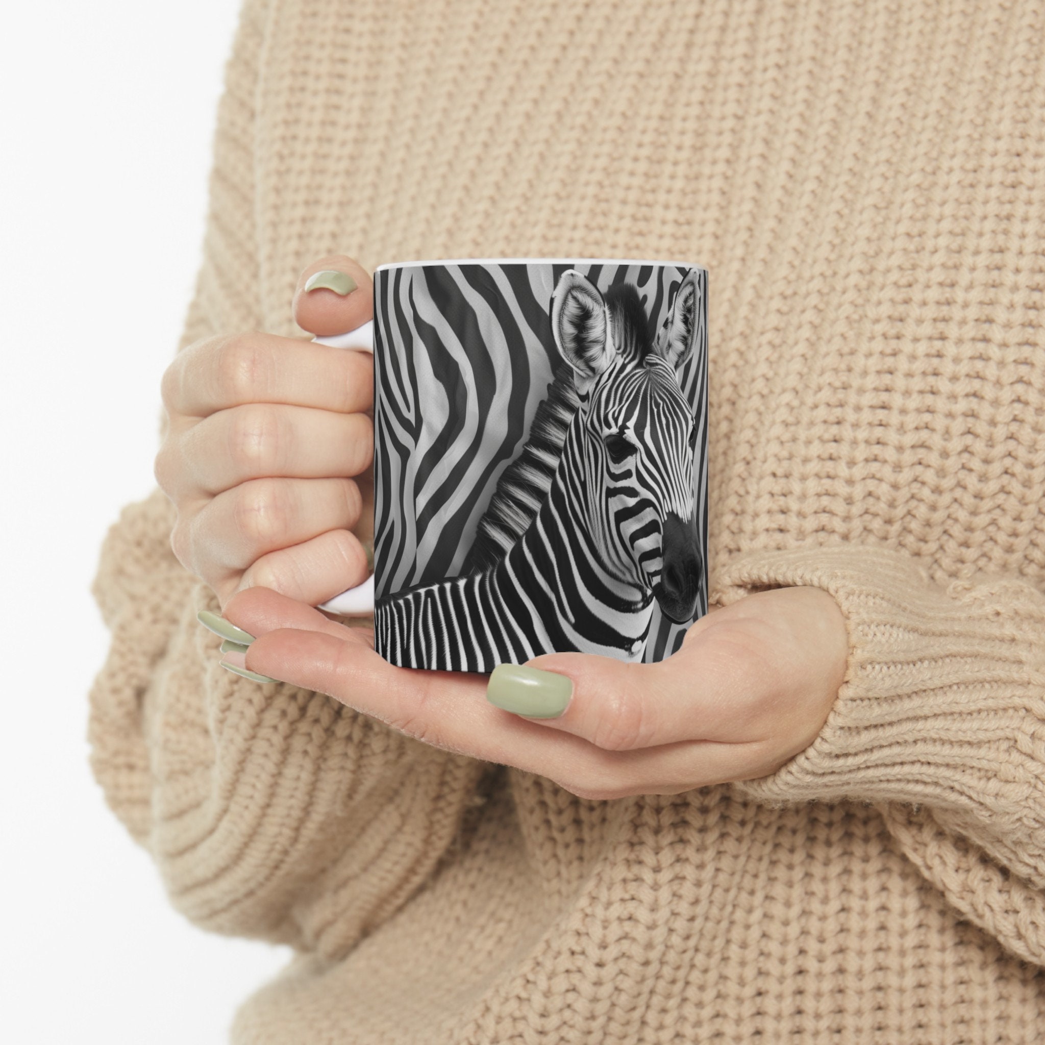 Zebra Camouflage Pattern Wall Coffee Cup, Animal Art Mug, Zoo Animal ...