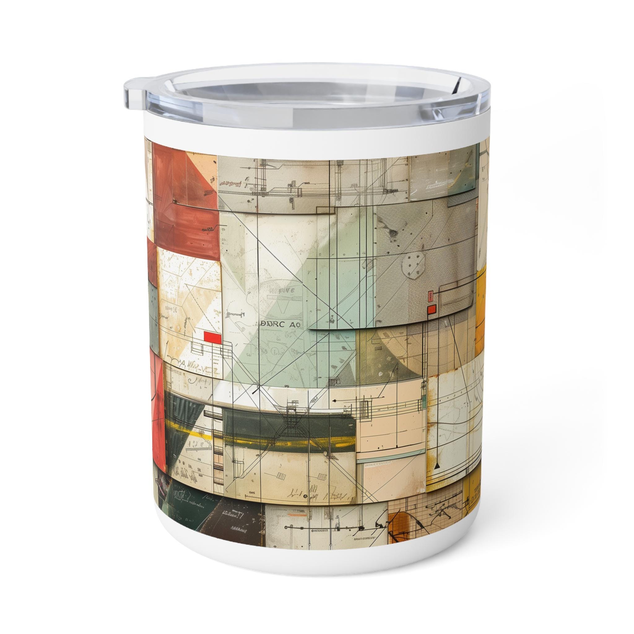 Drafting Sketches & Angles Collage Insulated Travel Mug, Floor Plans ...