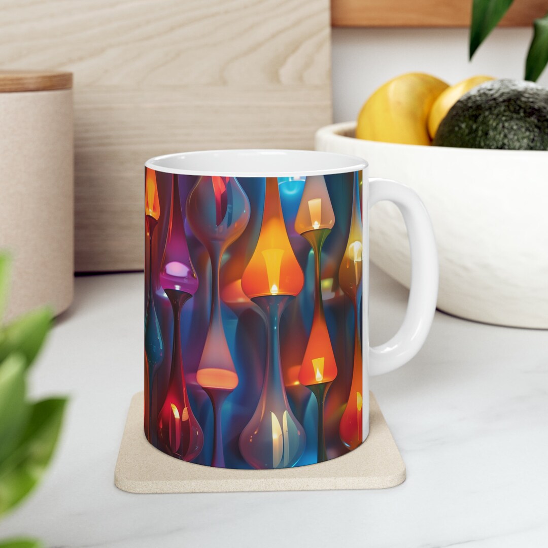 Futuristic Lava Lamps Mug, Liquid Art Mug, Bubbles Mug, Psychedelic Mug ...