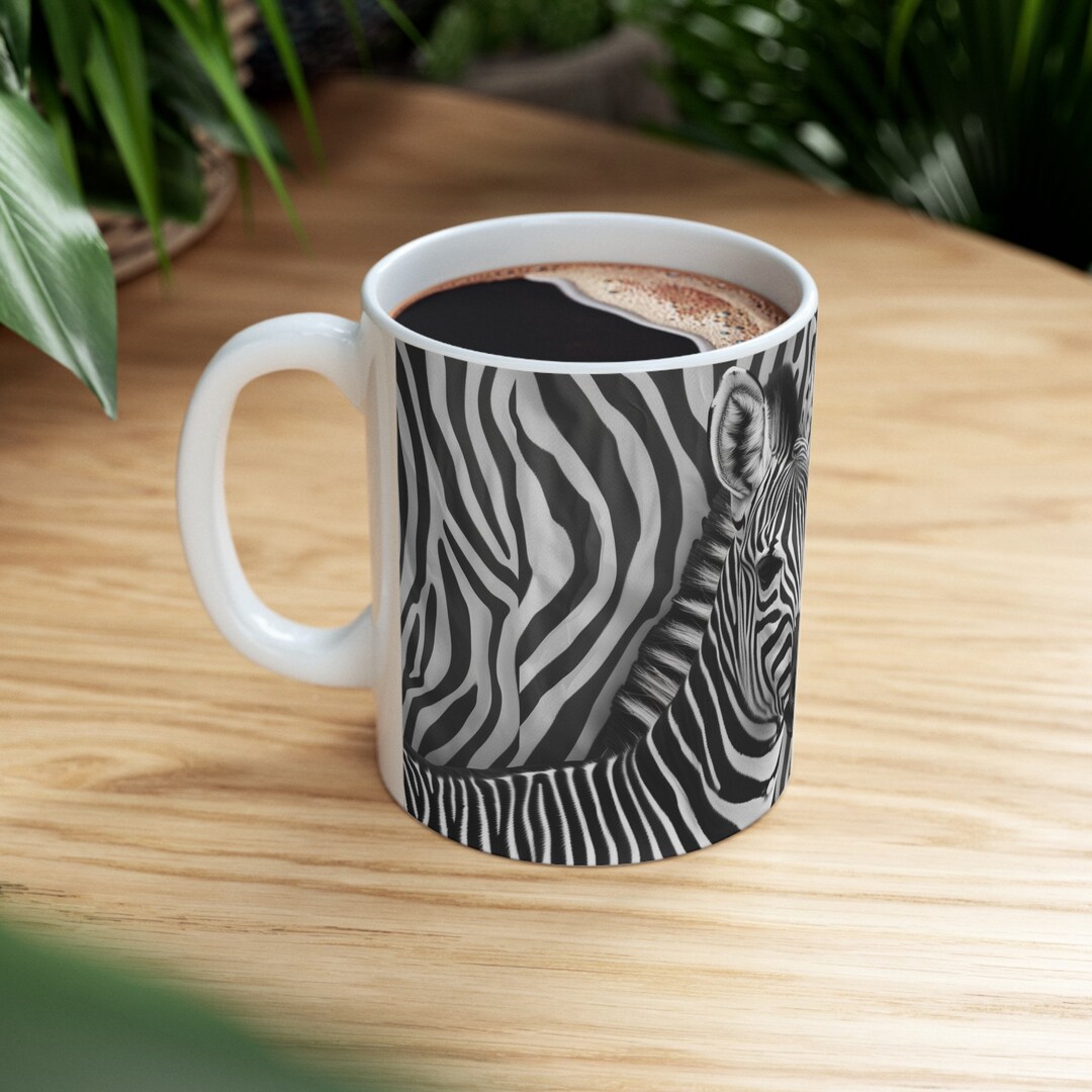 Zebra Camouflage Pattern Wall Coffee Cup, Animal Art Mug, Zoo Animal ...