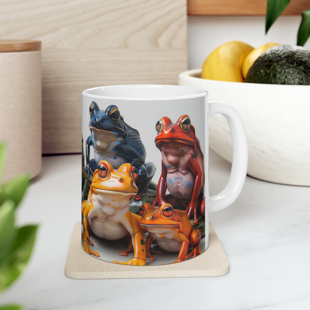 Frogs on Alert Mug, Froggy Mug, Frog Mug, Reptile Mug, Animal Mug, Gift ...