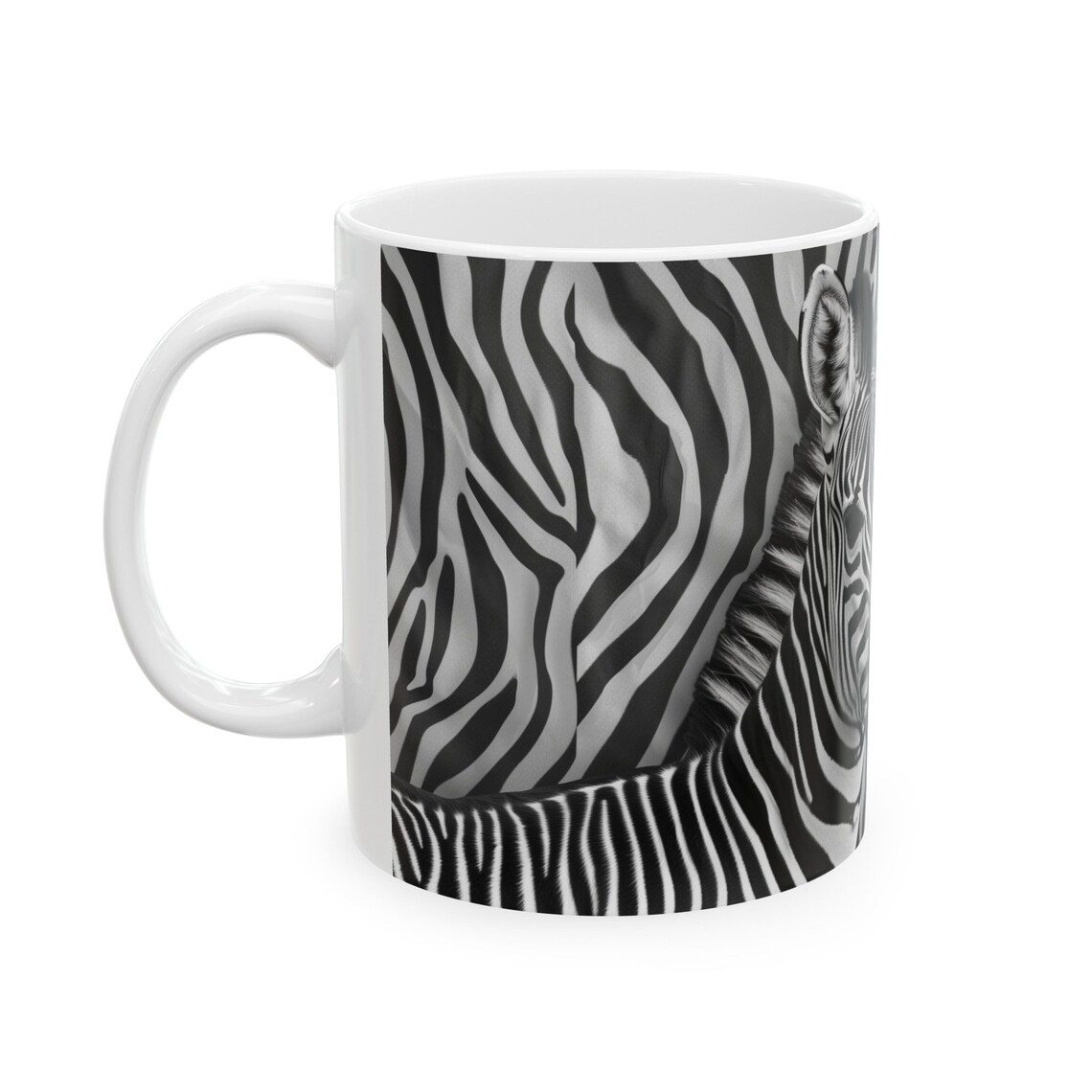Zebra Camouflage Pattern Wall Coffee Cup, Animal Art Mug, Zoo Animal ...
