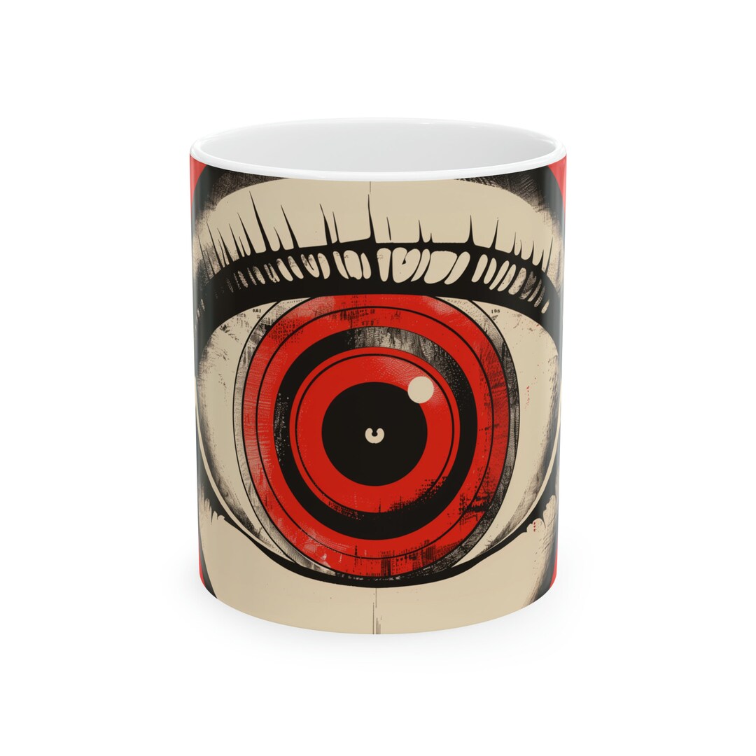 Eye Pop Art Design Mug, Street Art Cup, Graffiti Artist, Retro Monotone ...