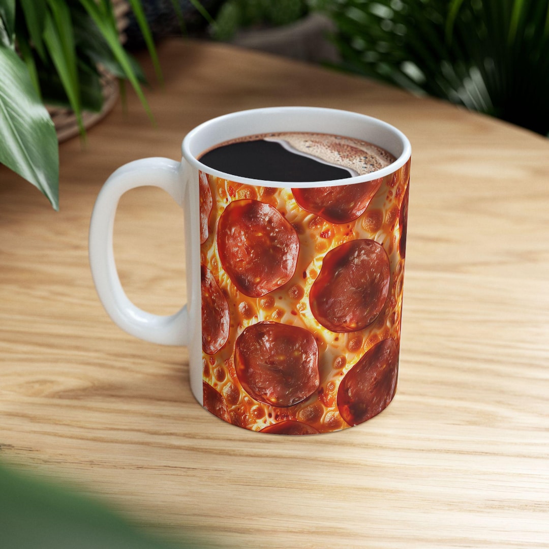 Pepperoni Pizza Coffee Mug, Perfect Pizza Lover Gift, Cheesy Greasy ...