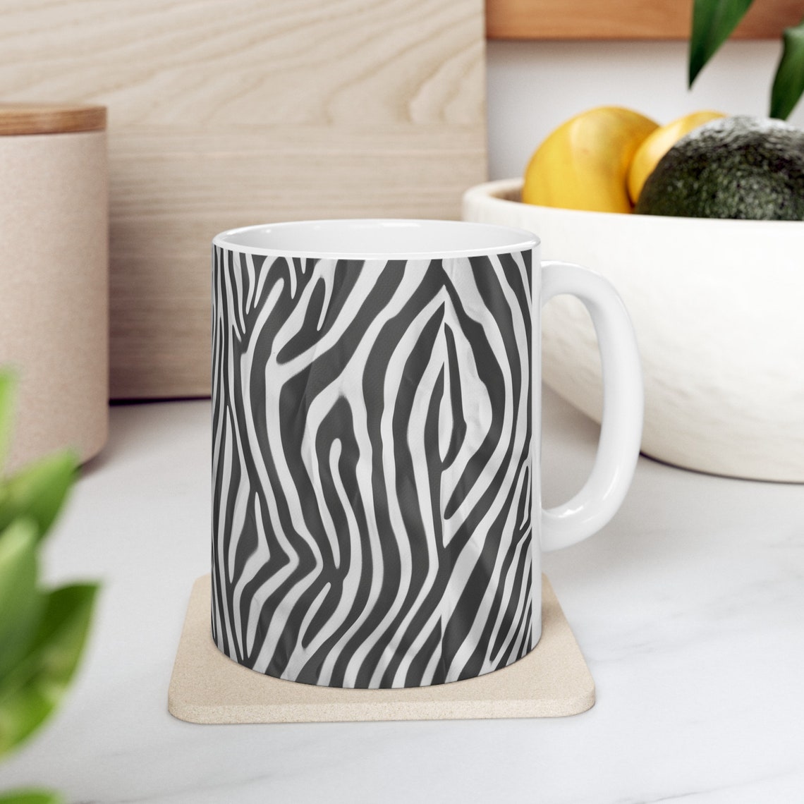 Zebra Camouflage Pattern Wall Coffee Cup, Animal Art Mug, Zoo Animal ...
