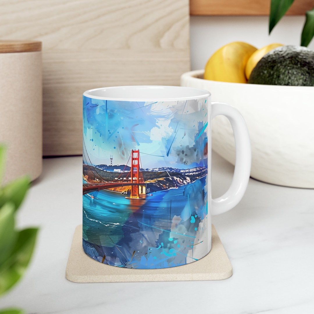 Golden Gate Bridge Mug, San Francisco Mug, California Mug, Landmarks ...