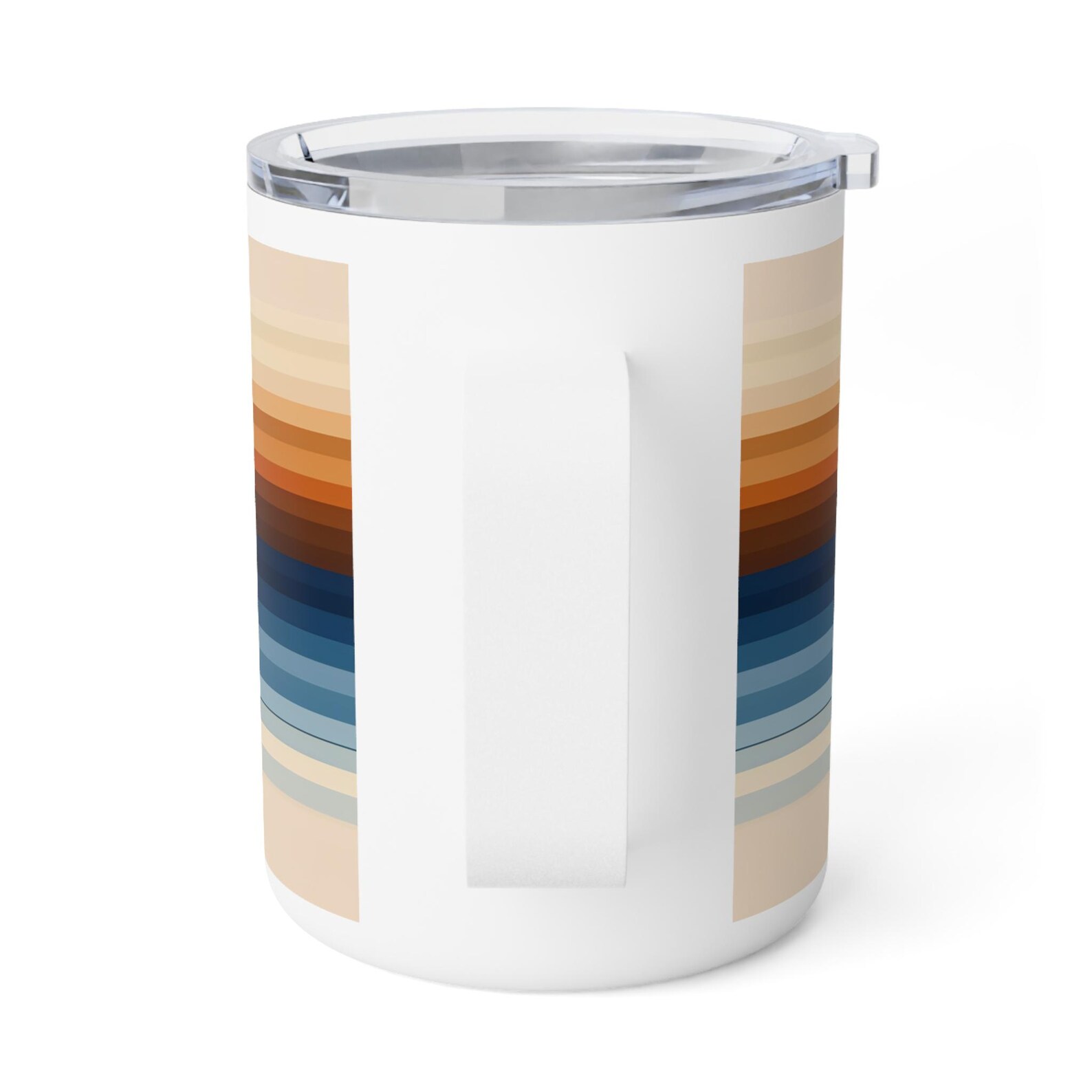Retro Stripes Horizontal Orange Brown Blue White Insulated Travel ...