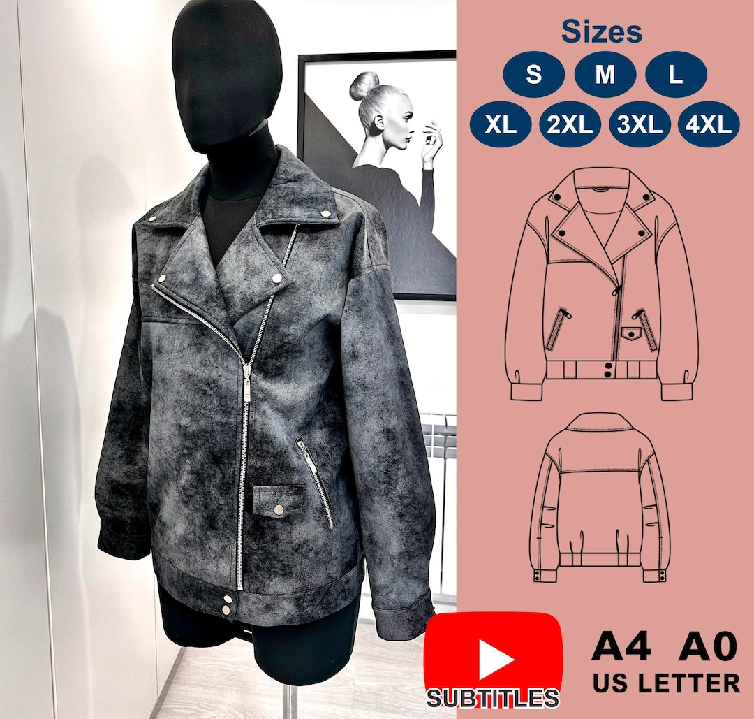Leather Jacket PDF Sewing Pattern - Etsy
