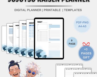 Jujutsu Kaisen Themed Planner, Gojo & Geto, Minimalist Planner ...