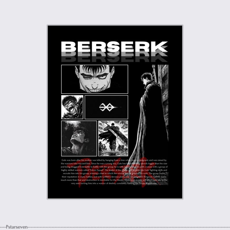 Berserk Anime Gym Shirt Design: Motivational Workout Art (PNG-PDF-JPG ...