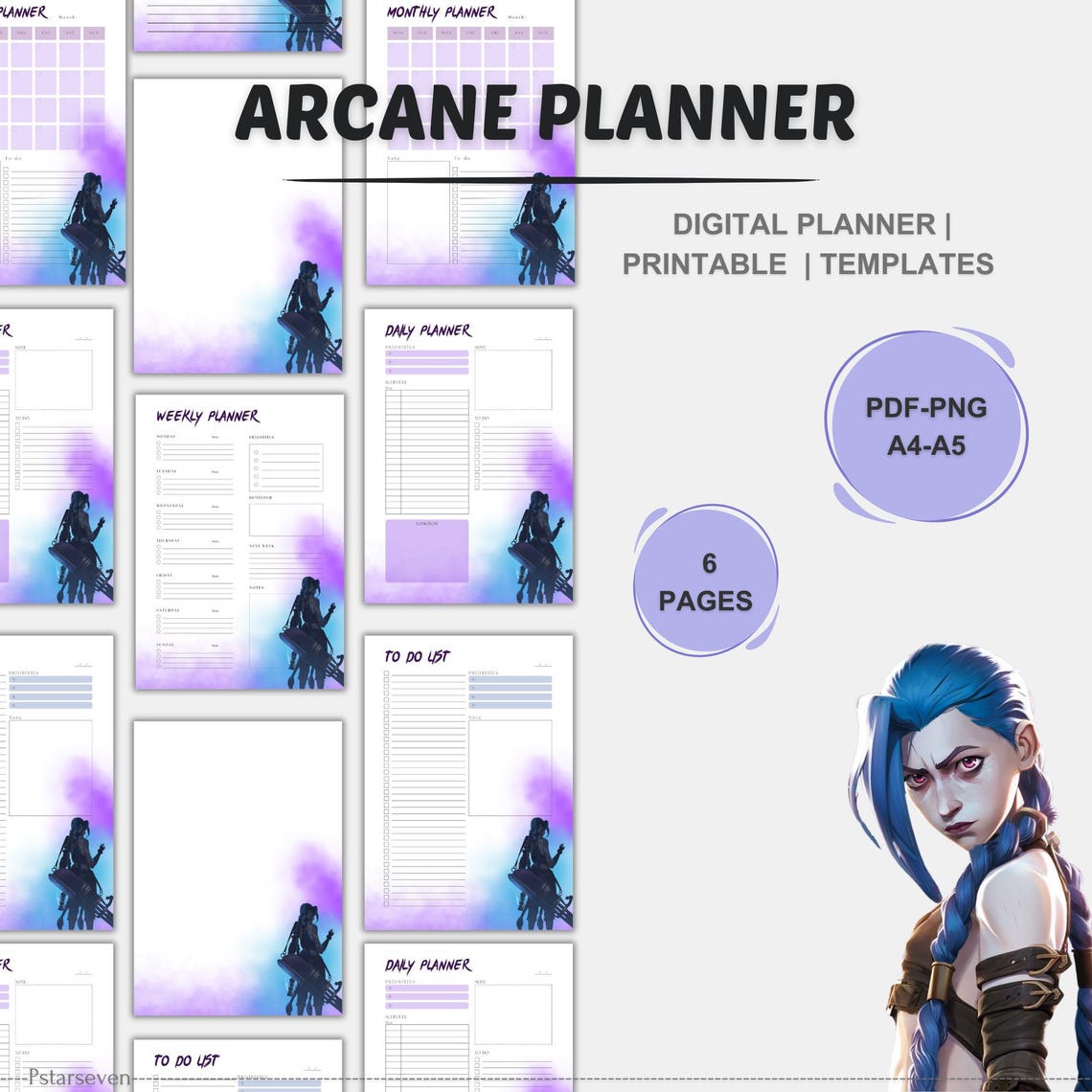 Arcane Minimalist Digital Planner, Printable Jinx Planner, Digital ...
