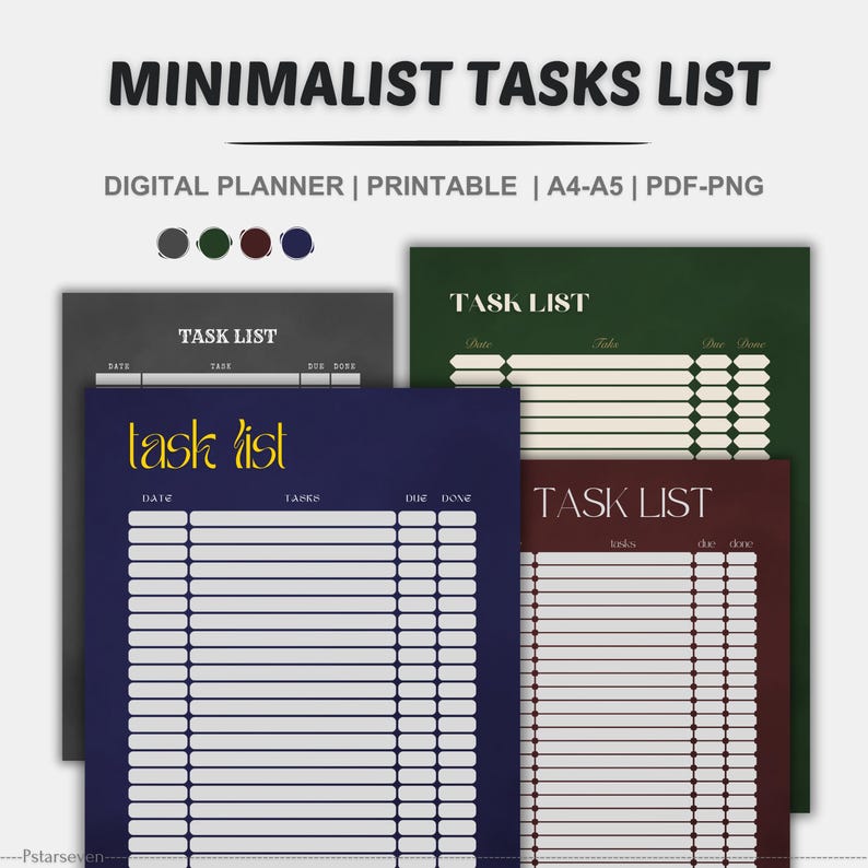 Minimalist Task Tracker, Digital Task List, Task Tracking Template, to ...