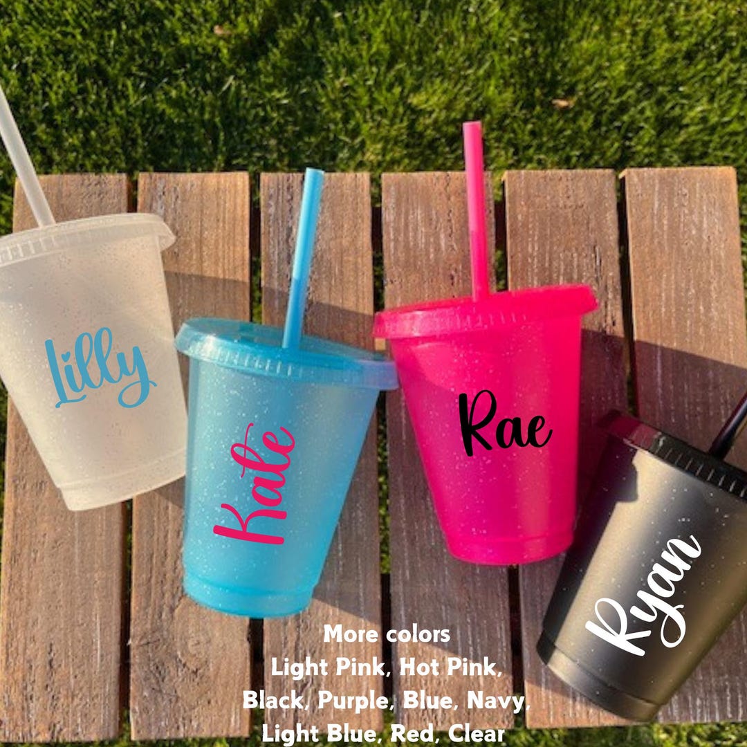 Personalized Plastic Cup With Lid and Straw, 16 Oz. Custom Cup ...