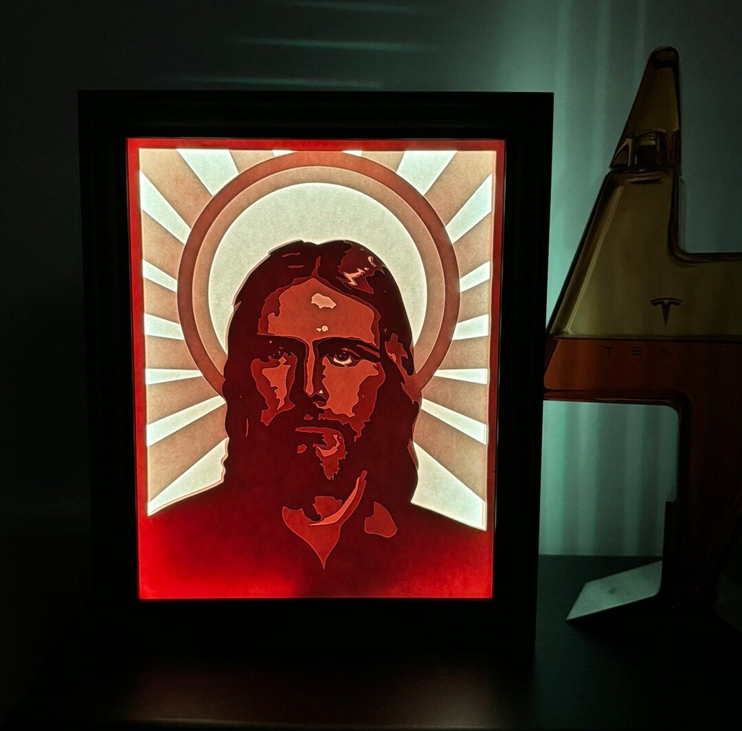 God Jesus Christ Protrait - Light / Shadow Box Paper Cut LIMITED EDITIO ...