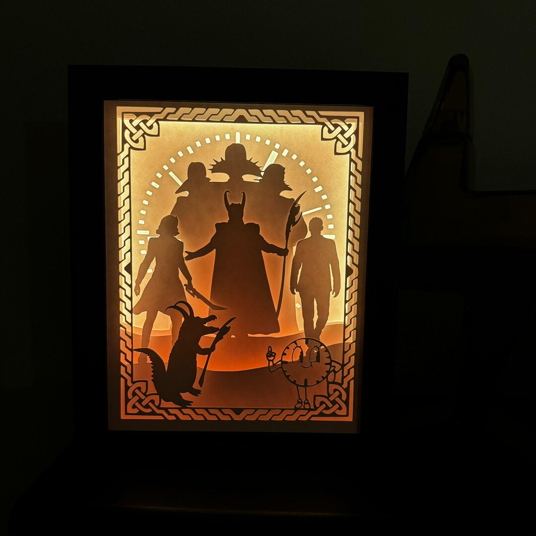 Loki Scandinavian Mythology Light / Shadow Box Paper Cut LIMITED EDITIO ...