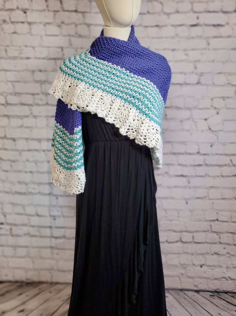 CROCHET PATTERN, Ladies Wrap, Shawl, Sport Weight Yarn, Bamboo, Truboo ...