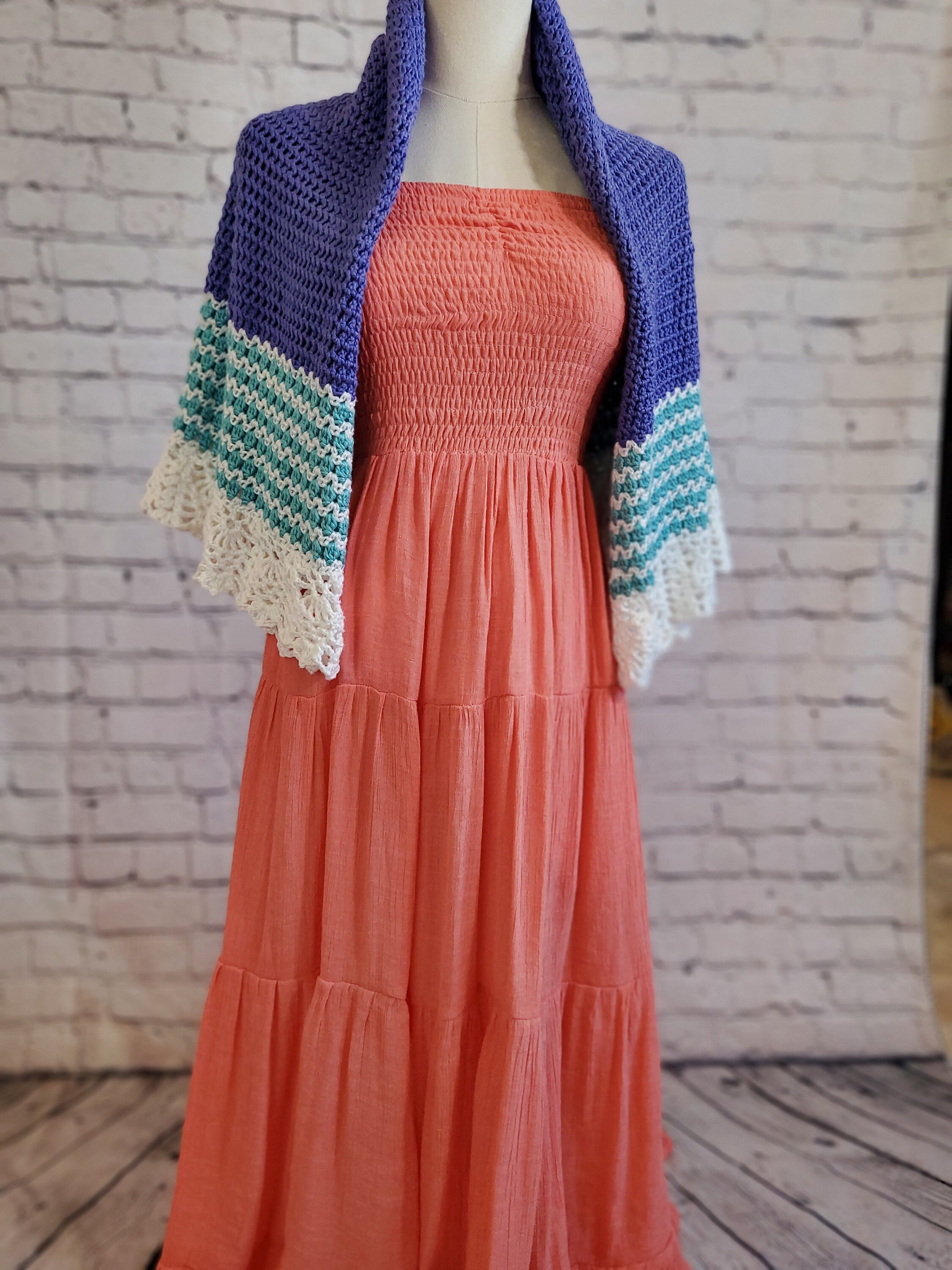 CROCHET PATTERN, Ladies Wrap, Shawl, Sport Weight Yarn, Bamboo, Truboo ...