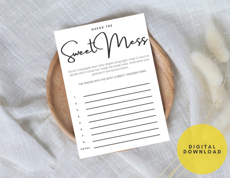 Guess the Sweet Mess Baby Shower Game - Etsy