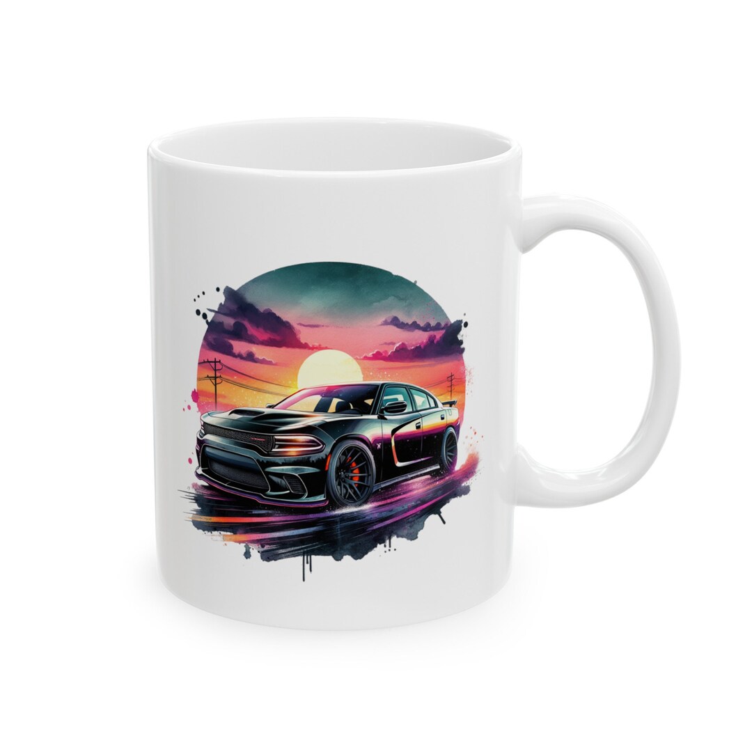 Hellcat Wide Body With Sunset Coffee Mug, Mens Coffee Mug, Car Lovers ...