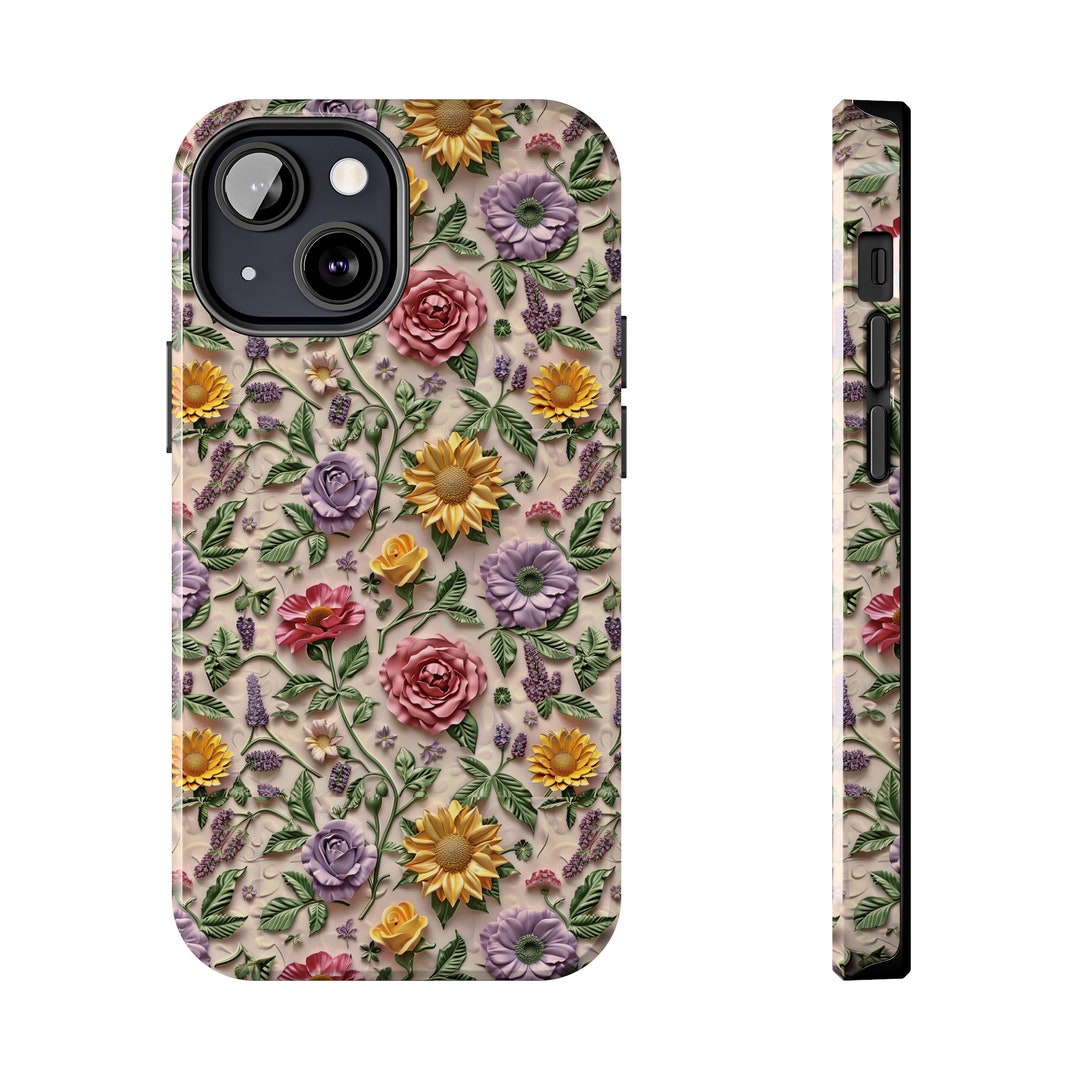 Beautiful Wild Flower Embroidered iPhone Case, Floral Phone Case, Gifts ...