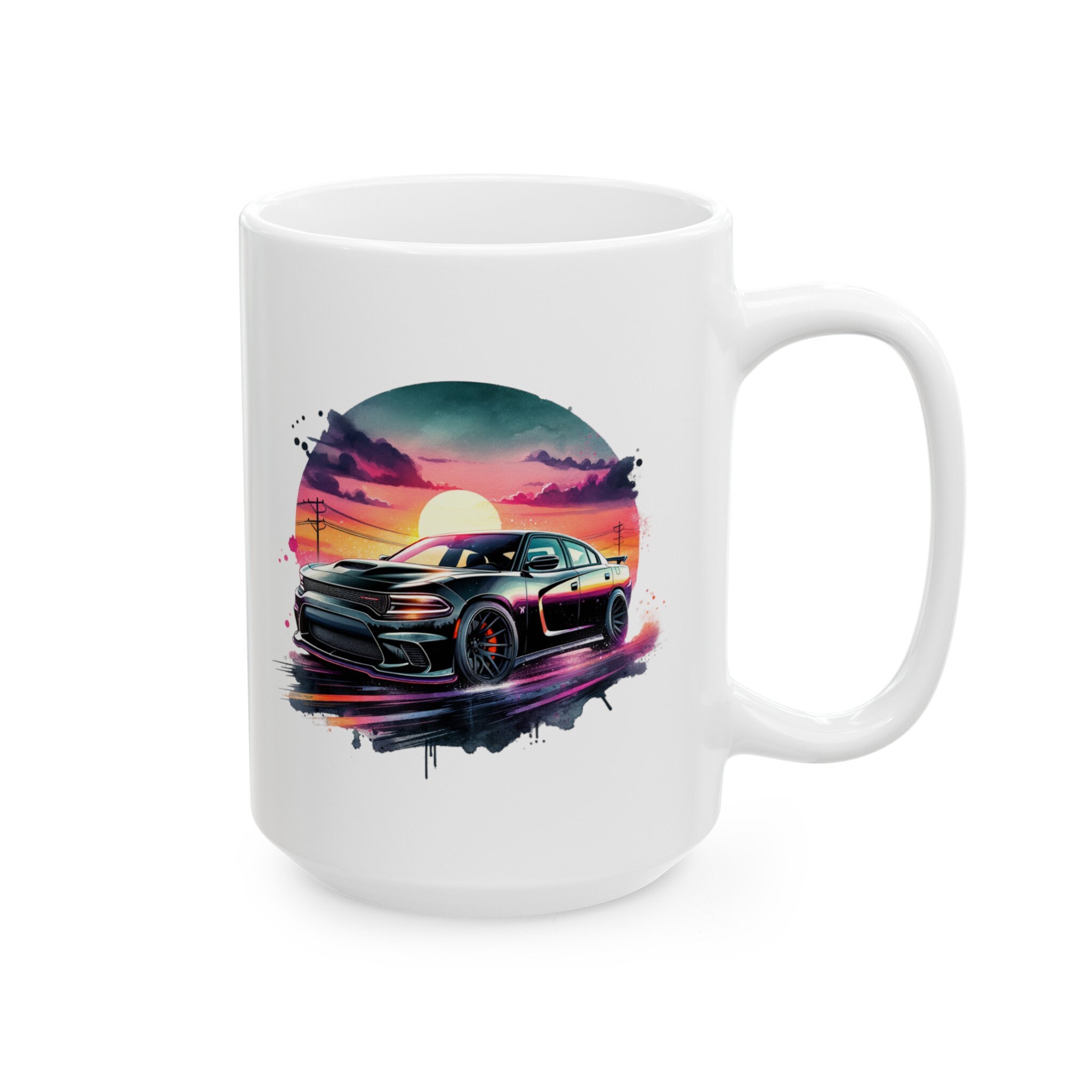 Hellcat Wide Body With Sunset Coffee Mug, Mens Coffee Mug, Car Lovers ...