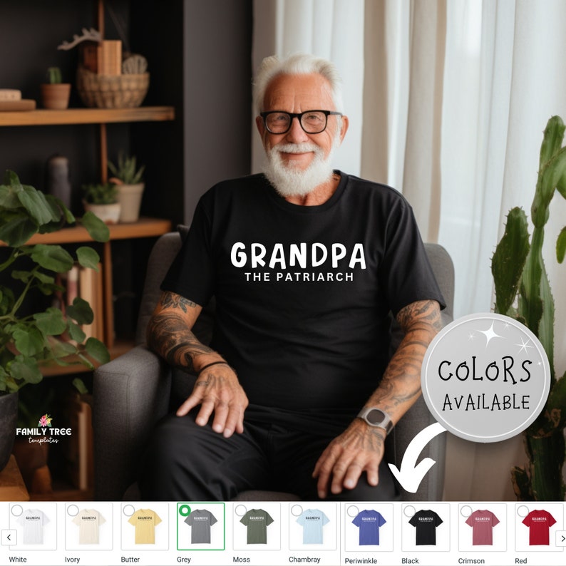 Comfort Colors Grandpa the Patriarch Shirt, Family Tree Gift - Etsy