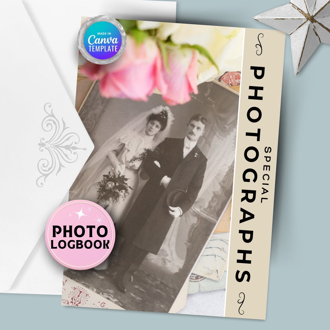 Genealogy Photo Album Template Canva Customized Logbook Digital Family ...
