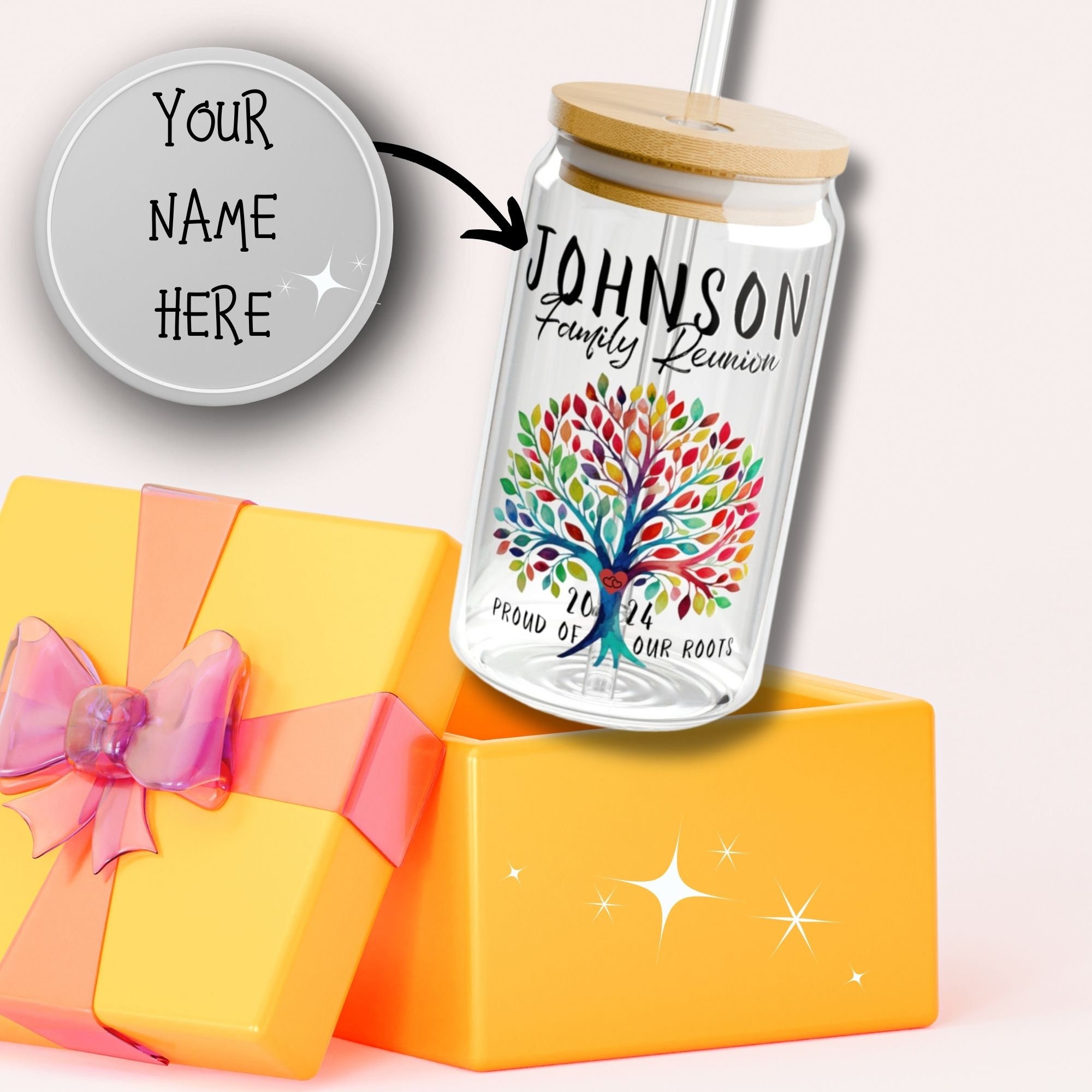 Personalized Sipper Glass for Family Reunion Favors Historian Gift 16oz ...