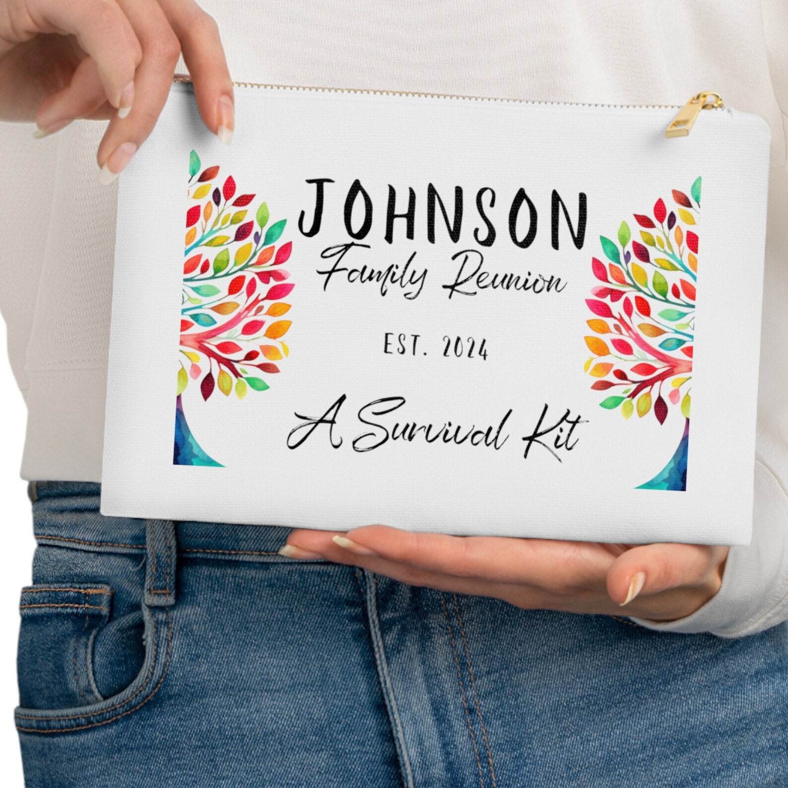 Custom Family Reunion Gift Bag Large Sack Family Tree Gift Personalized ...