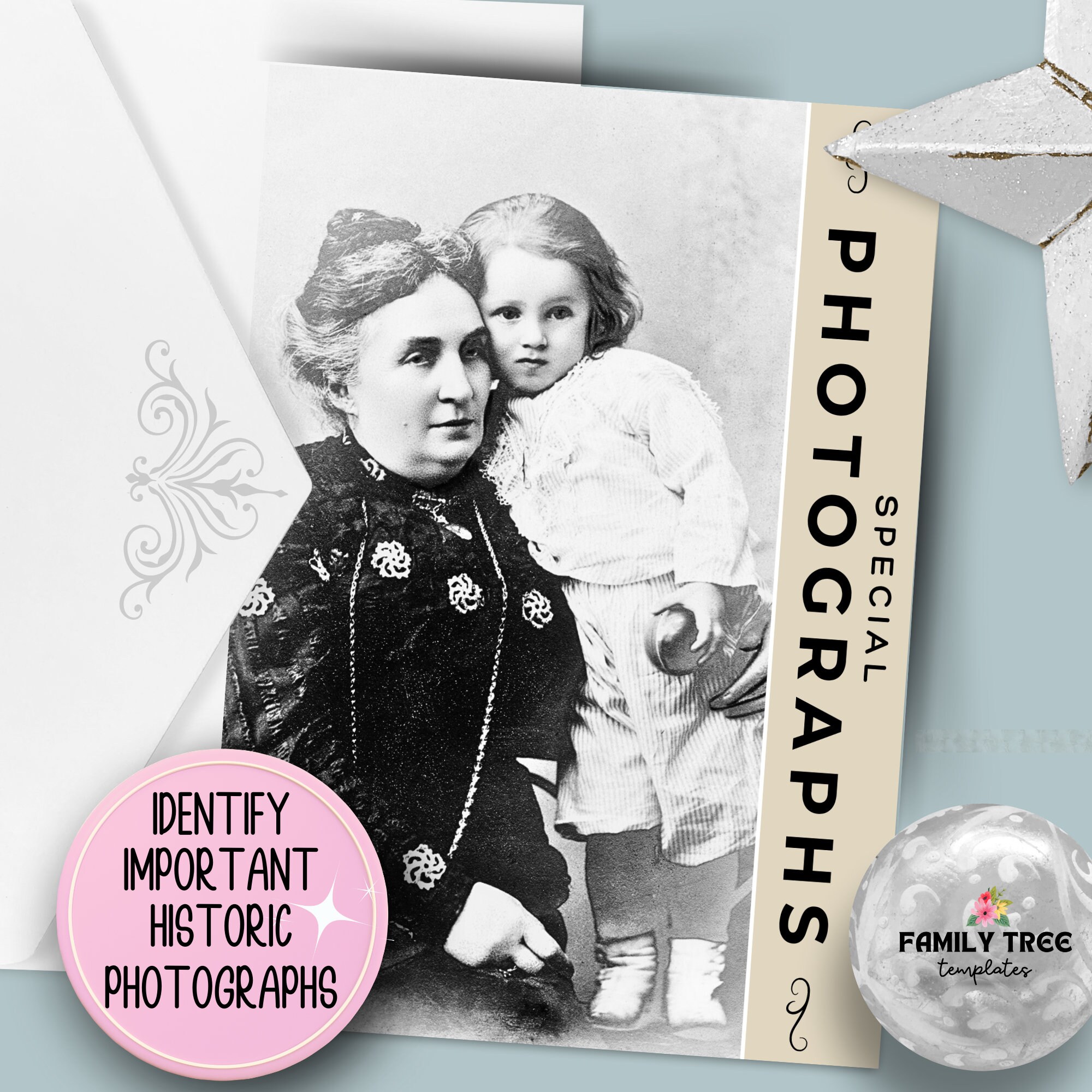 Genealogy Photo Album Template Canva Customized Logbook Digital Family ...