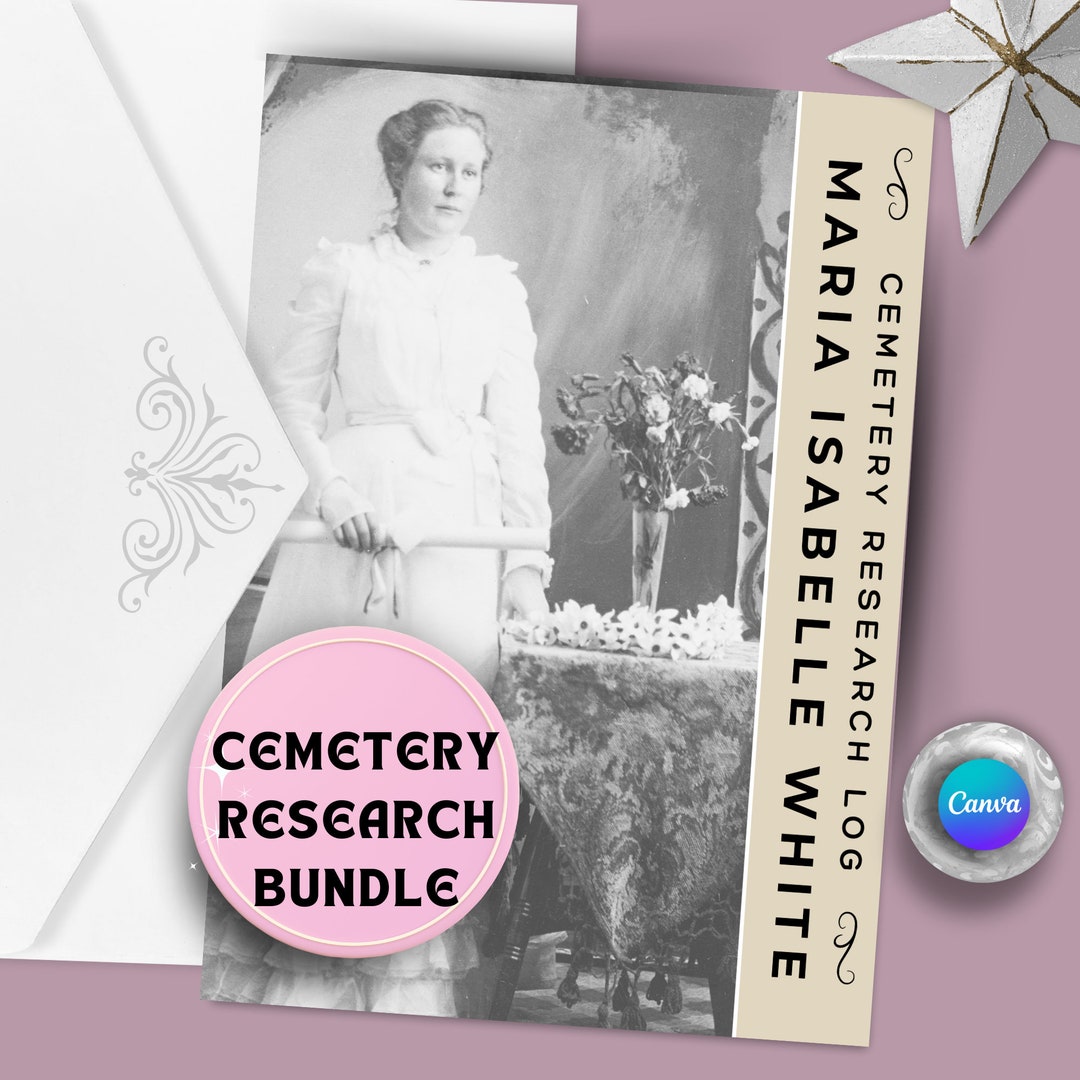 Cemetery Research Log Genealogy Record Sketch Ancestor Template Burial ...