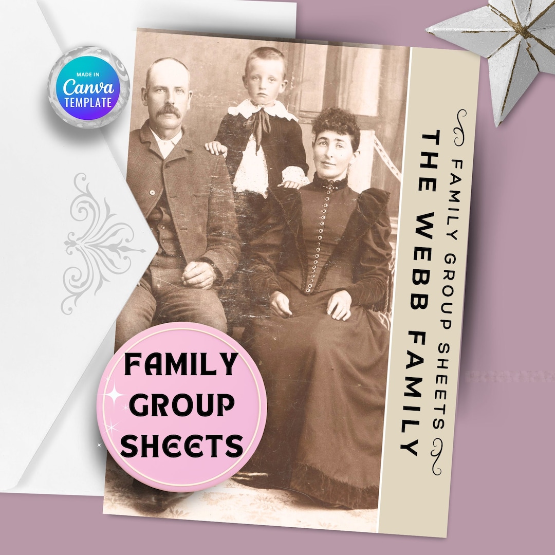 Genealogy Family Group Sheets, Ancestry Research Template (canva ...
