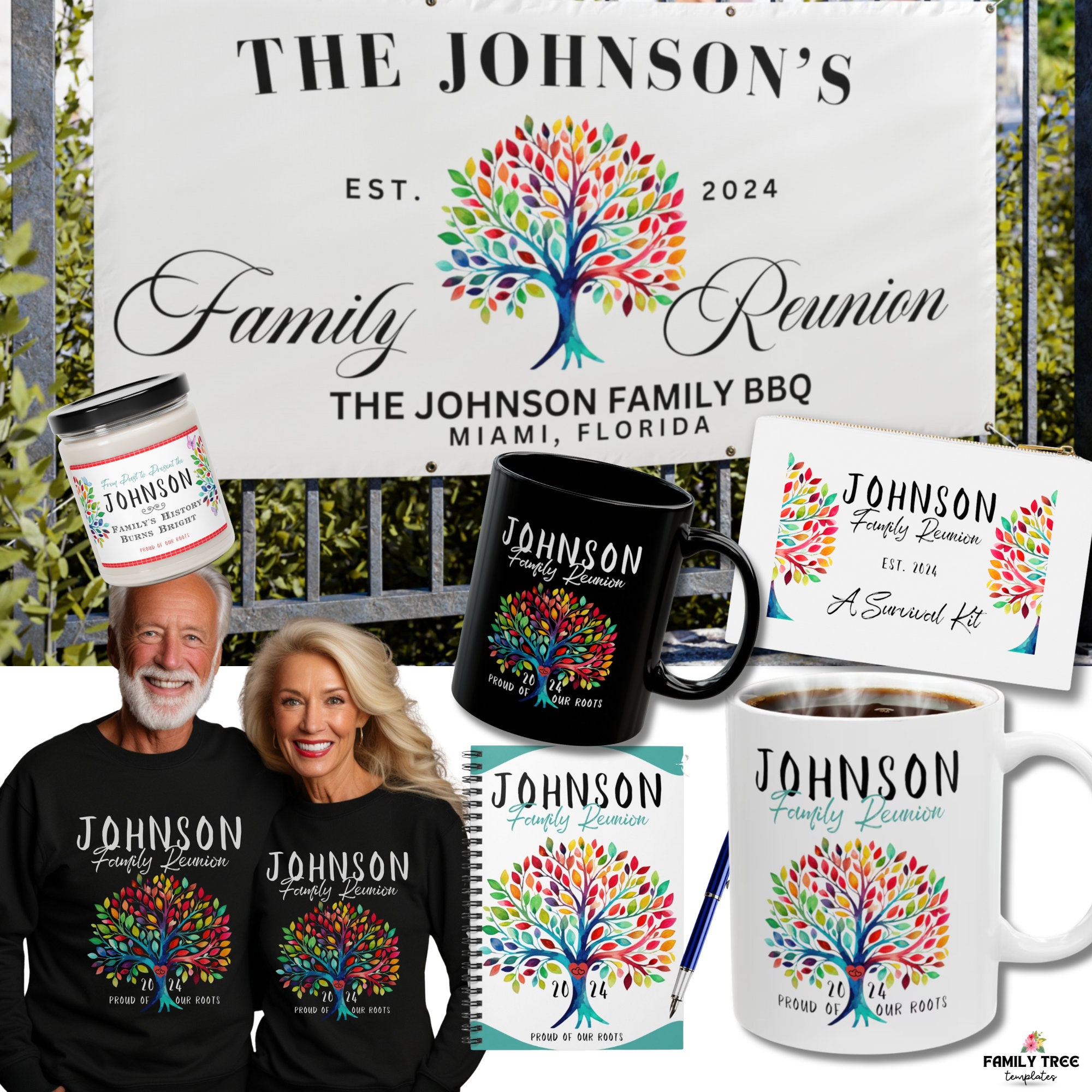 Custom Family Reunion Gift Bag Large Sack Family Tree Gift Personalized ...