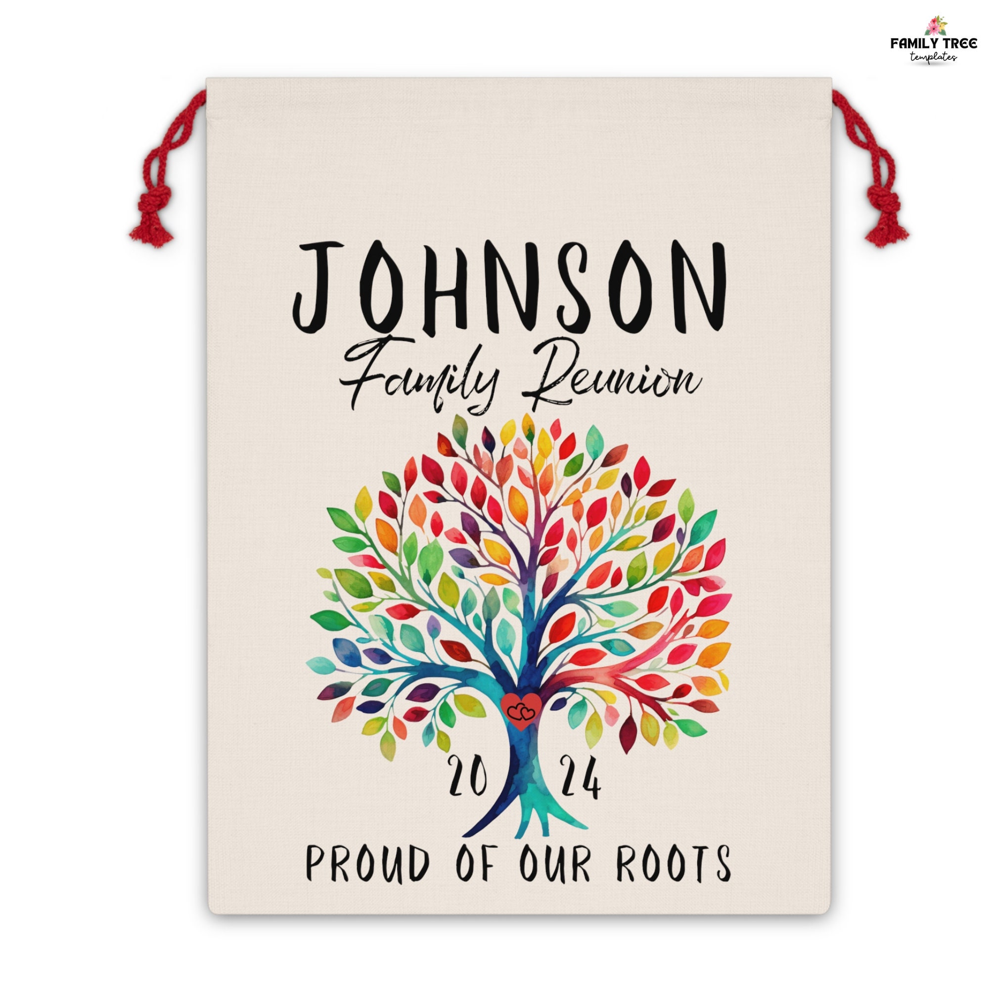 Custom Family Reunion Gift Bag Large Sack Family Tree Gift Personalized ...