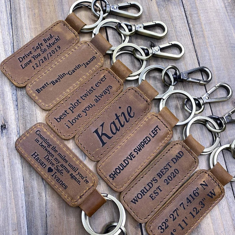 Leather Key Chain - Etsy