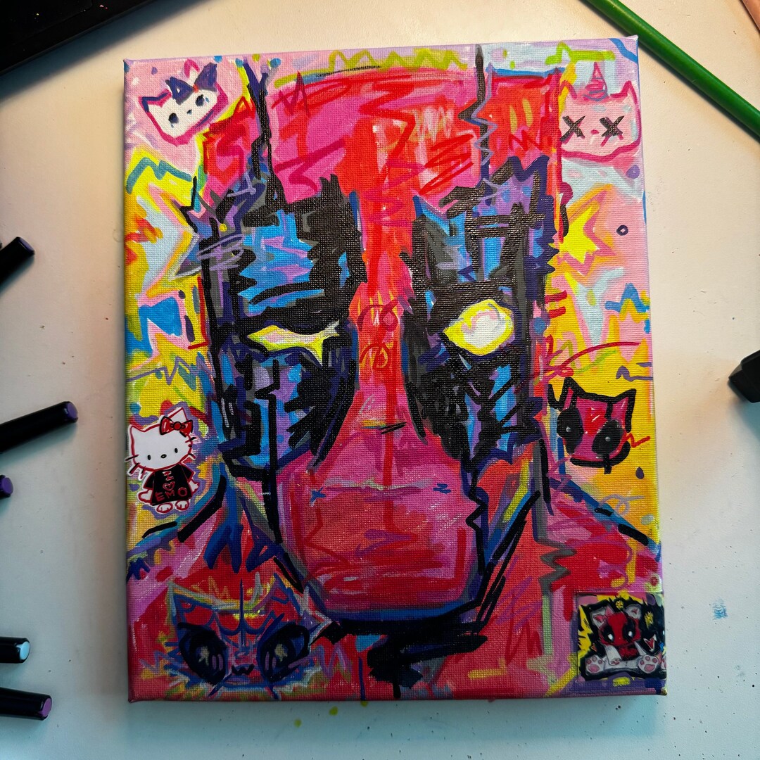 Deadpool Hello Kitty X Canvas With Silly Kawaii Best Boy and Hello ...