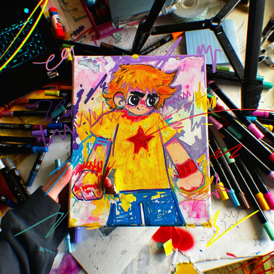 Scott Pilgrim X Silly Colorful Vibes X Canvas - Etsy