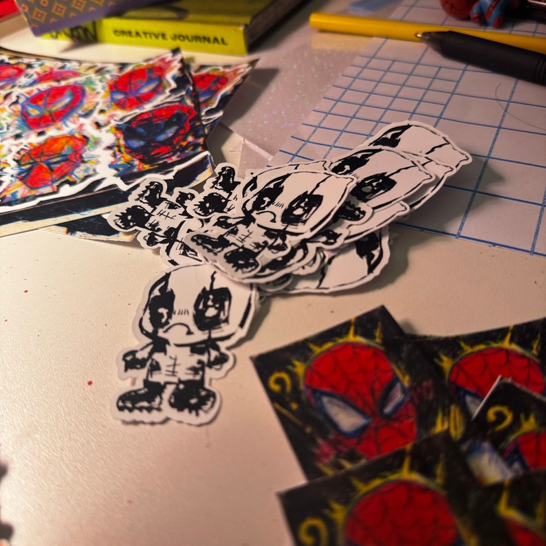Deadpool Sad Mood Stickers From Sketchbook - Etsy