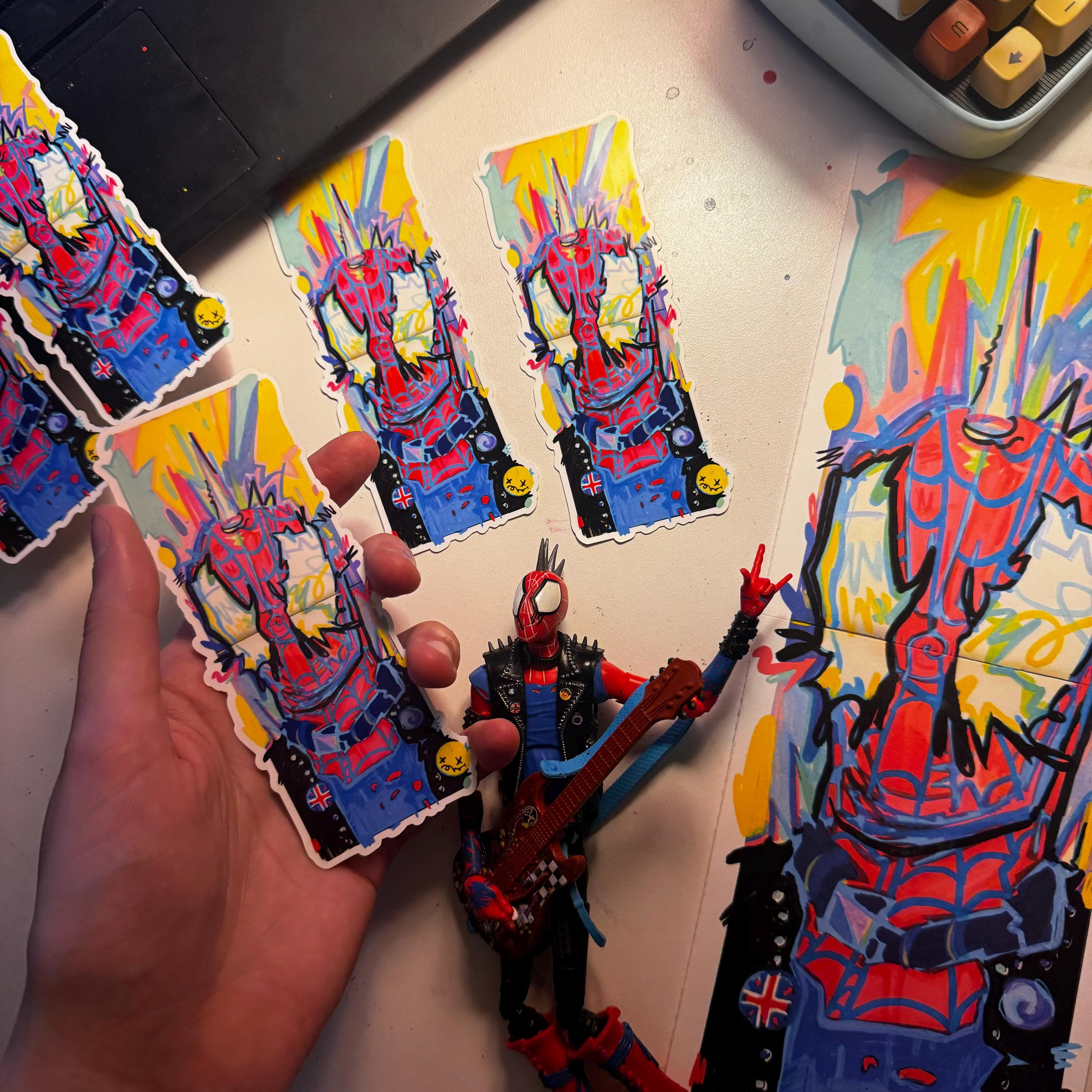 Spider-man X Spiderpunk Colorful Sticker - Sketchbook Art - Etsy