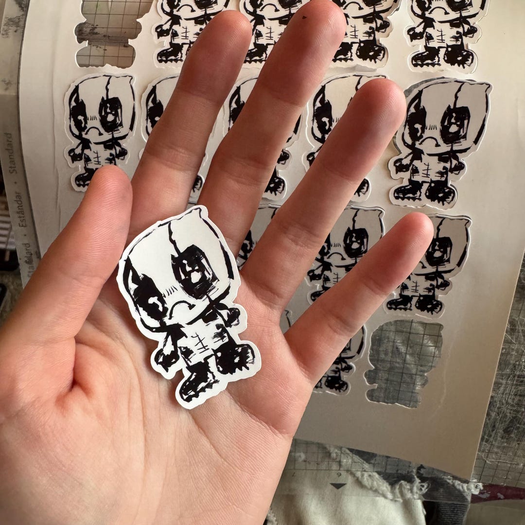 Deadpool Sad Mood Stickers From Sketchbook - Etsy