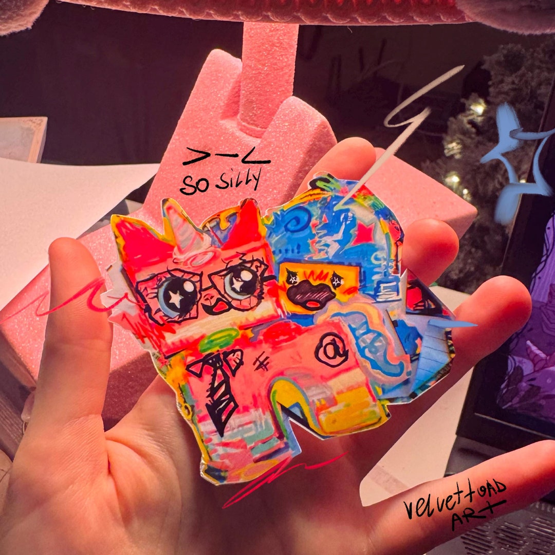 Benny SPACESHIP UNIKITTY X VERY Pink Colorful Silly Cute Big Sticker X ...